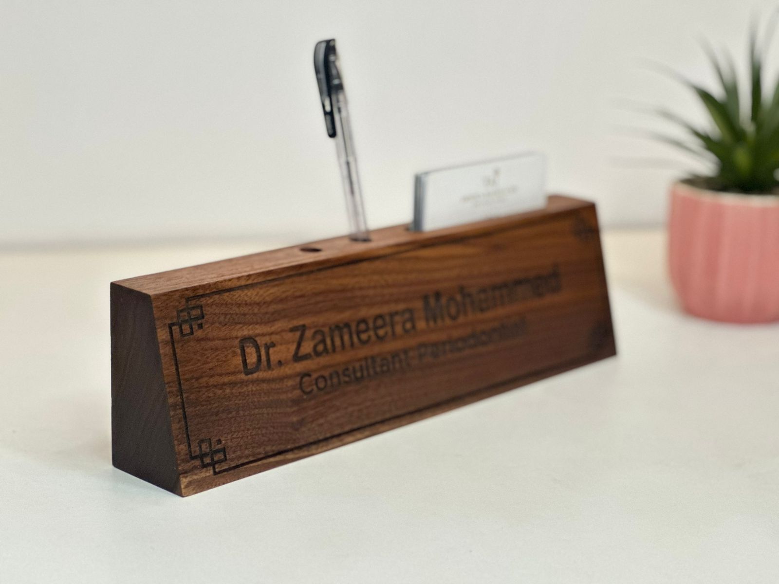 Personalized Wooden Desk Name Plate