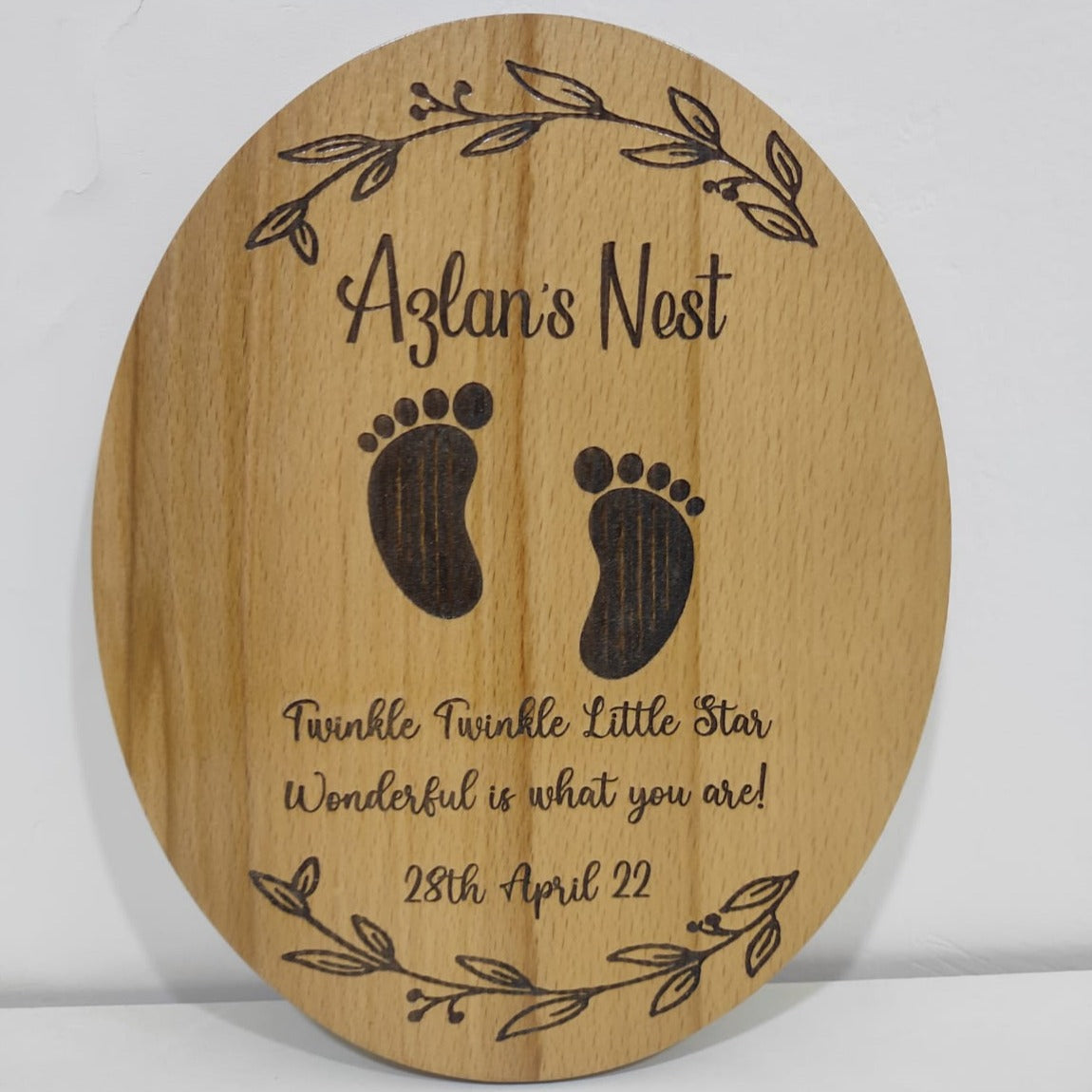 Customizable Wooden Name Plate for Kids