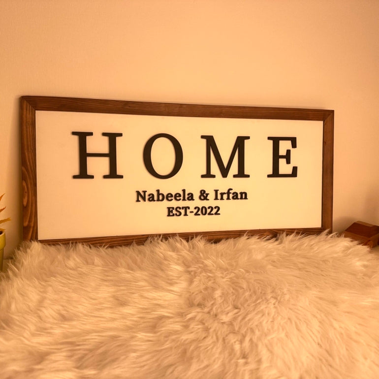 Wooden Hanging Customized Home Sign | Personalized House Name Plaque