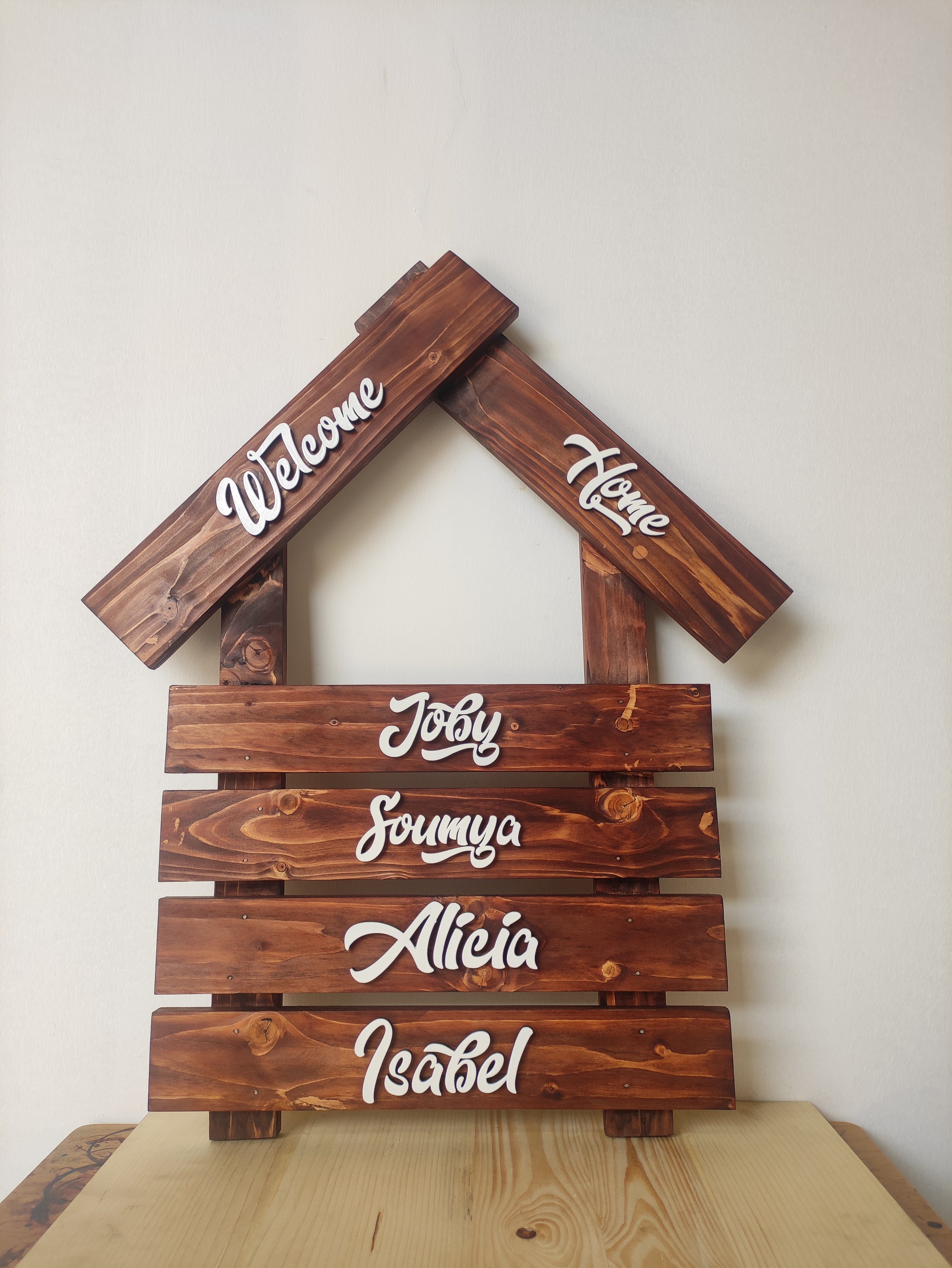 Personalized Family Tree Home Sign | Wooden House Name Plate