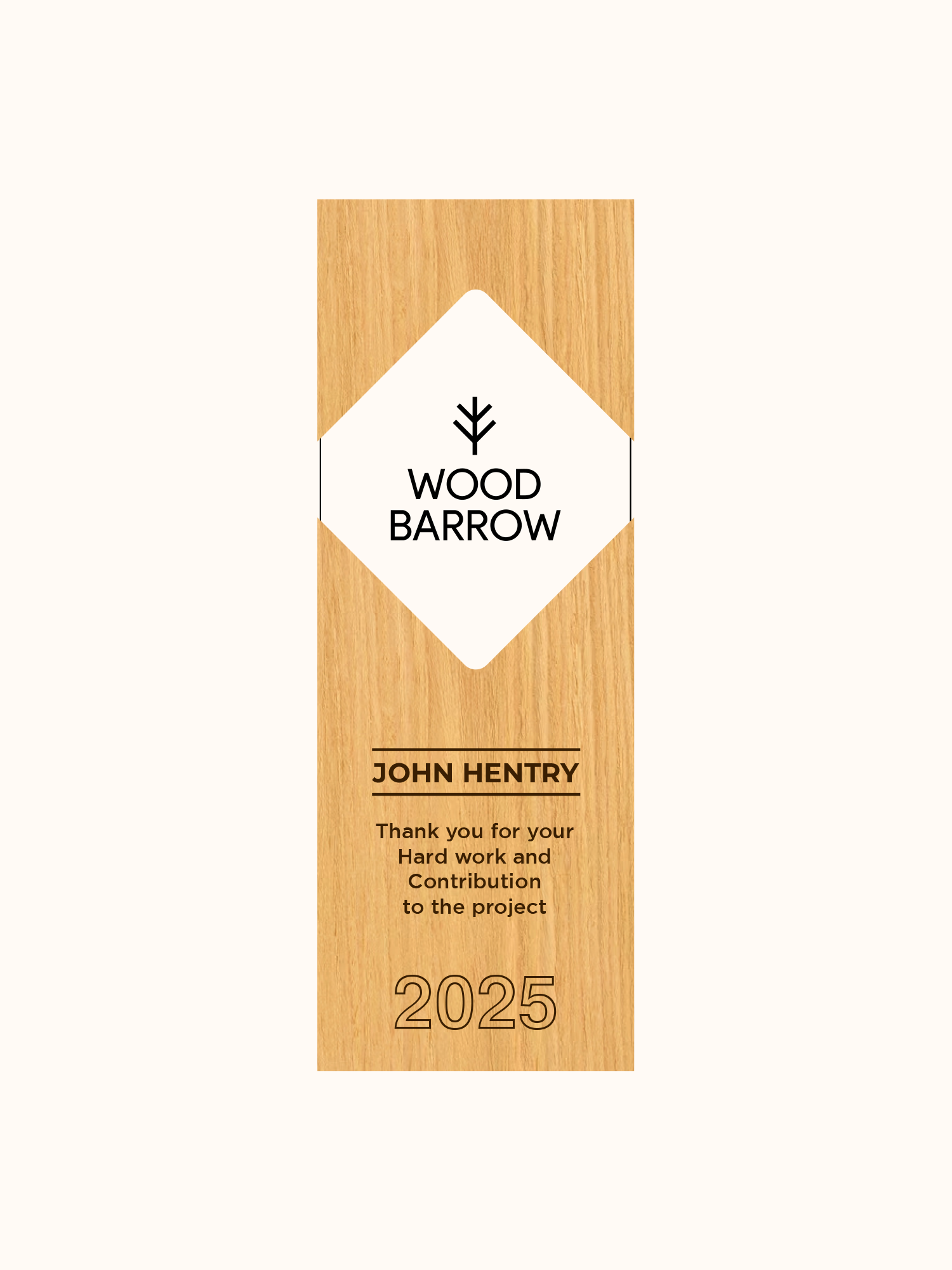 Customized Wooden Trophy – Premium Recognition Award for Hospitality E