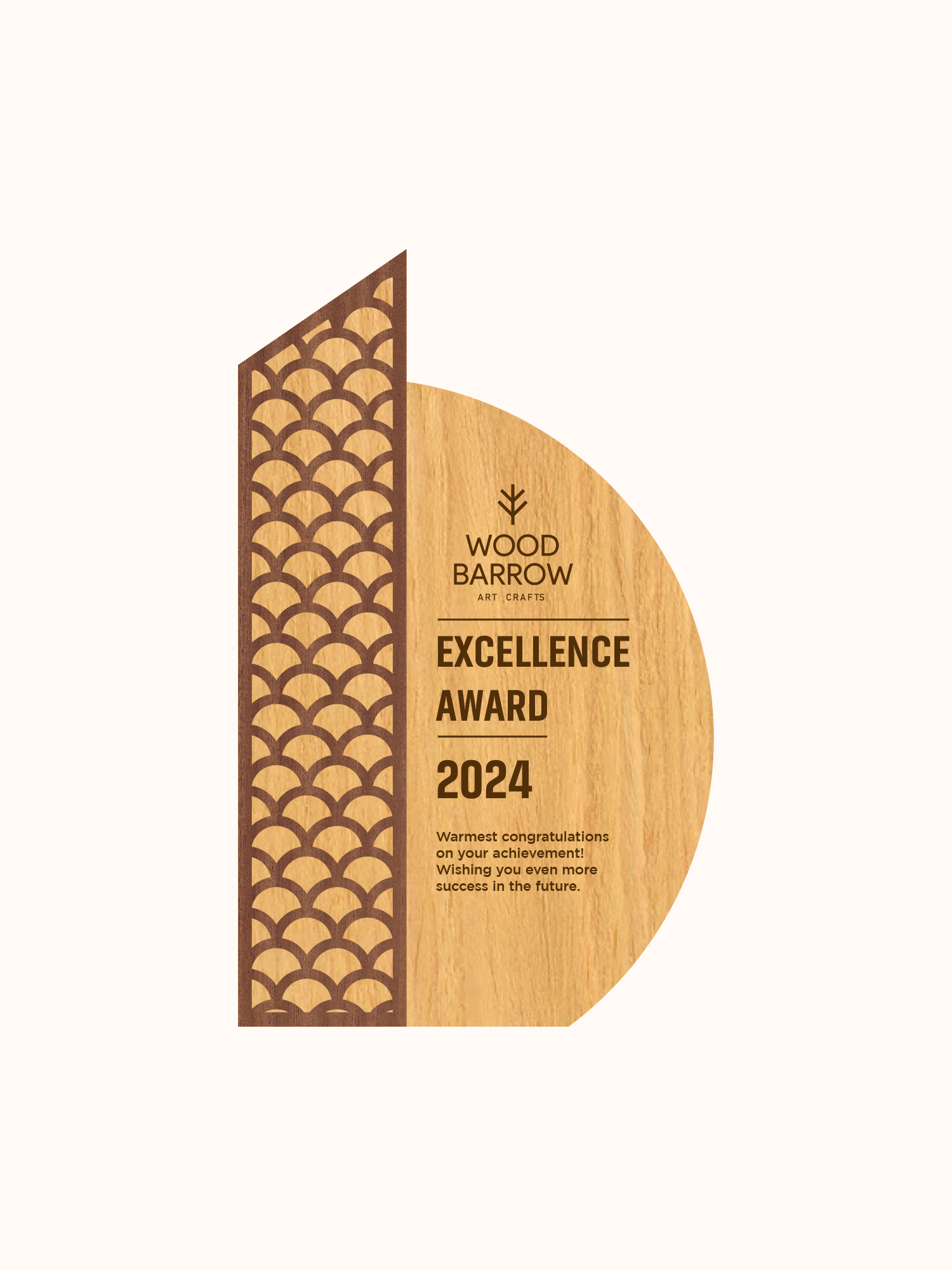 Customized Wooden Excellence Trophy – Premium Recognition Award for th
