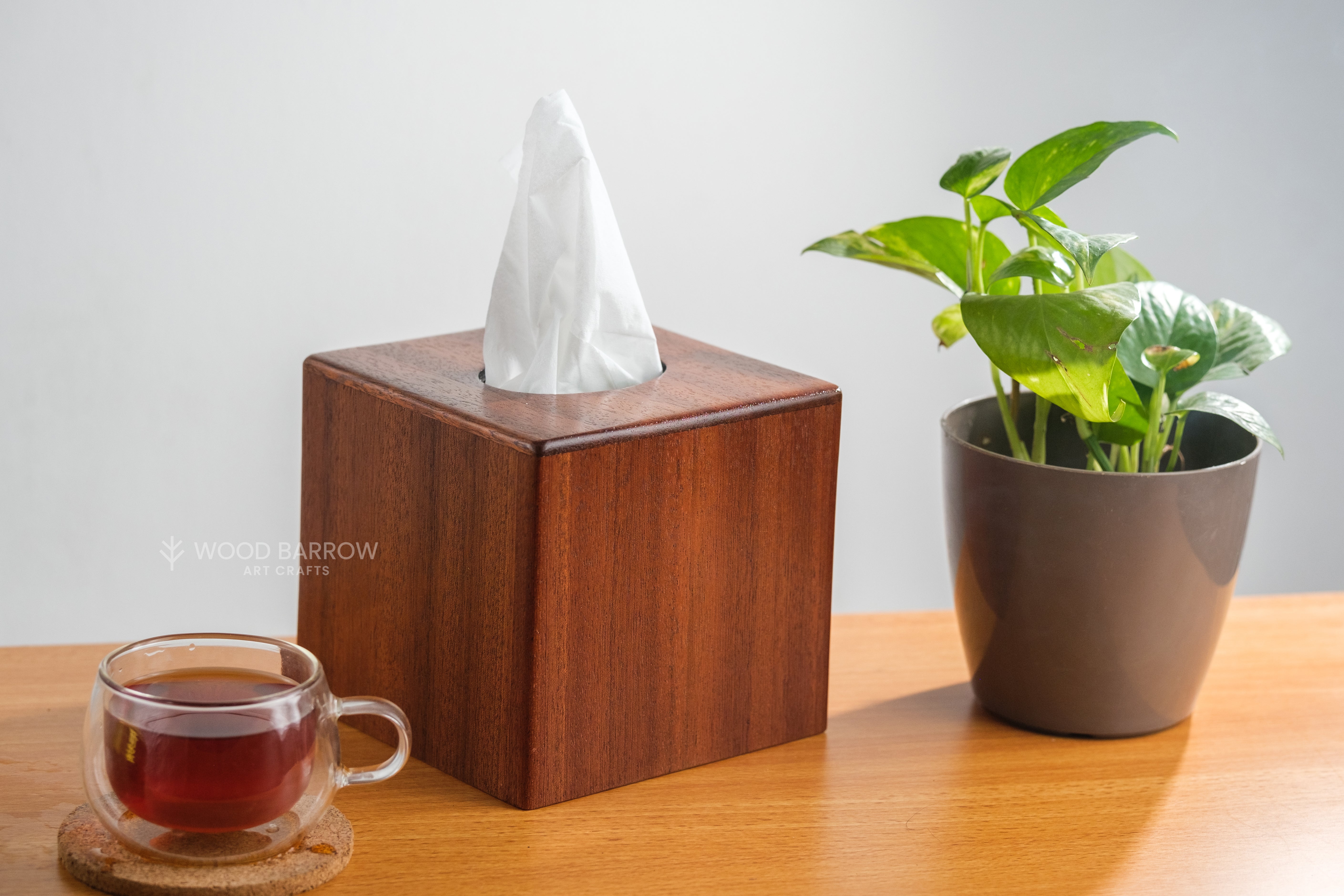 Handcrafted Kosipo Wood Tissue Box