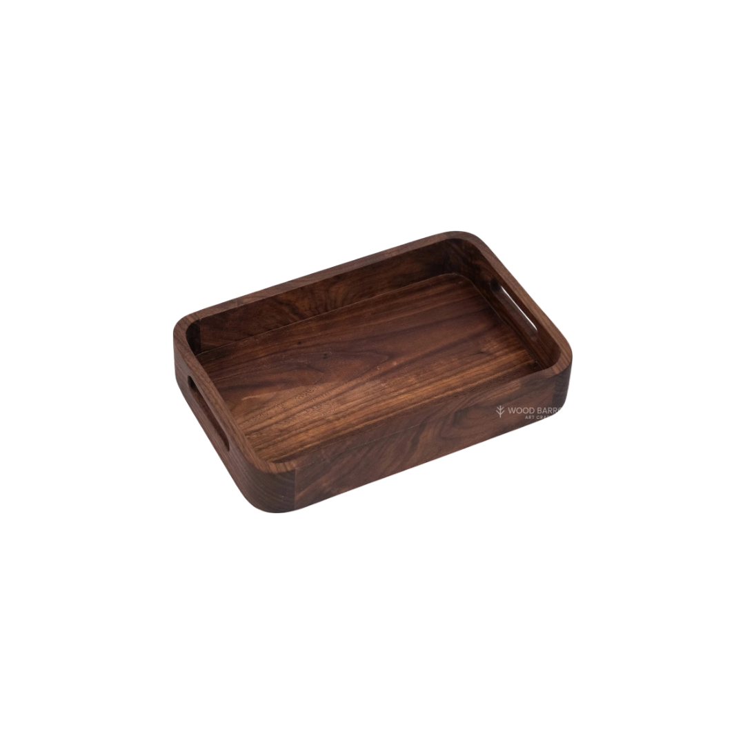 Rustic Wooden Tray with Wooden Handles
