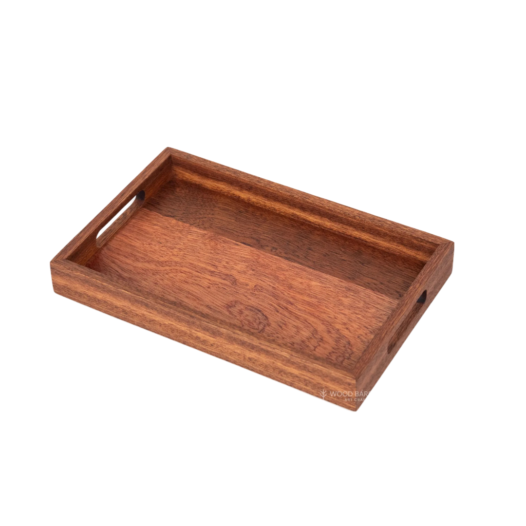 Classic Rectangular Wooden Tray with Handle