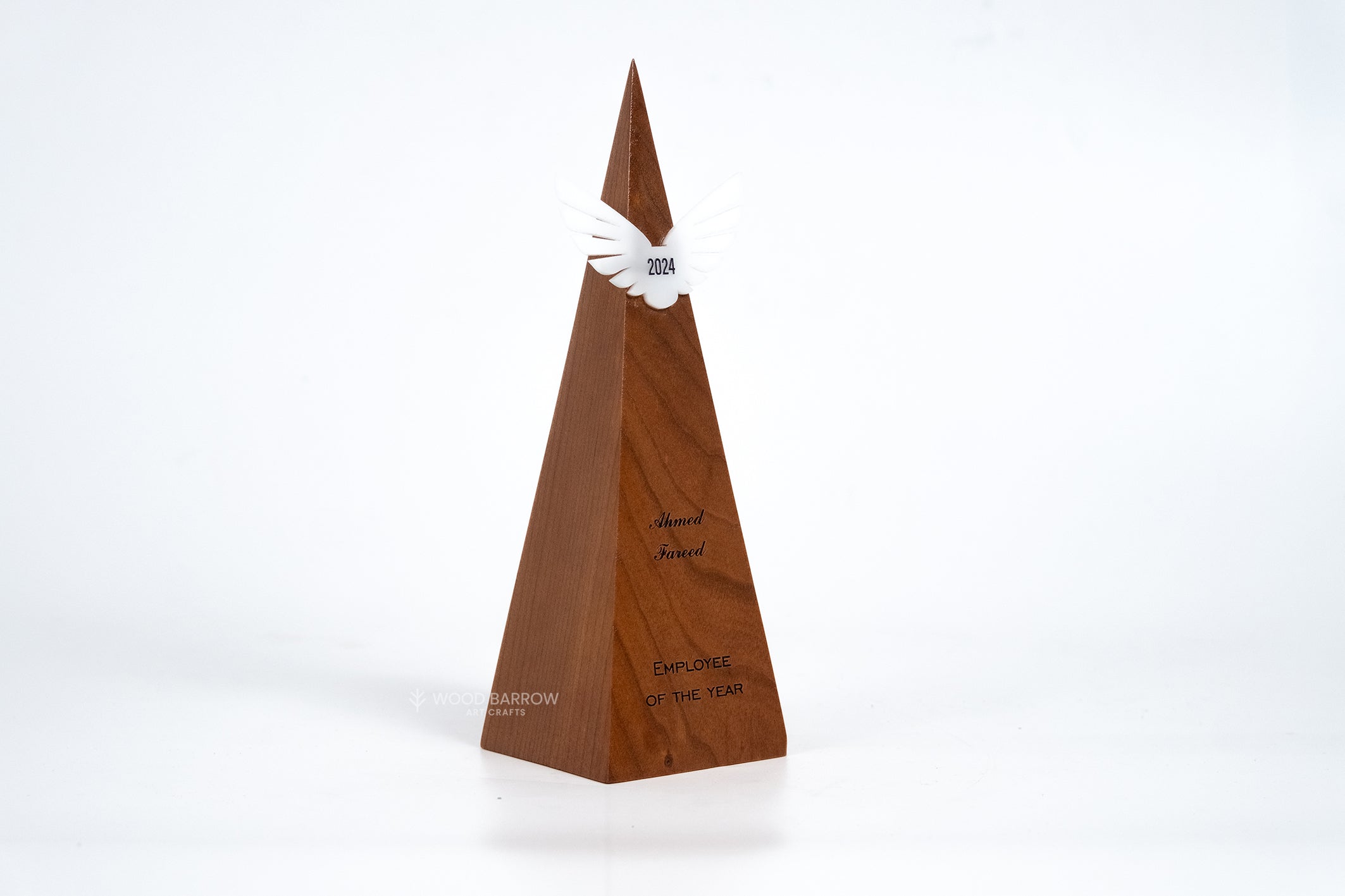 Wooden Triangular Award with Custom Engraving