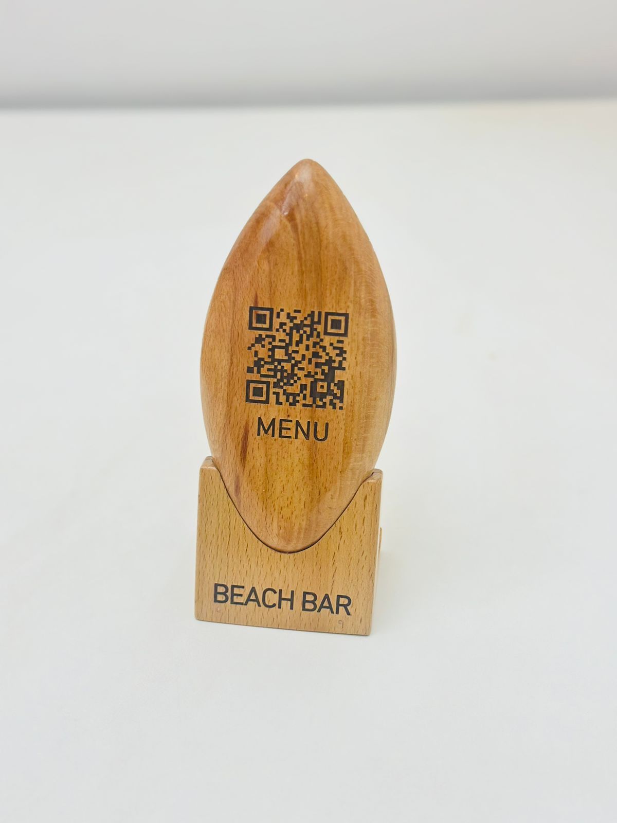 Wooden QR Menu Stand for Contactless Convenience