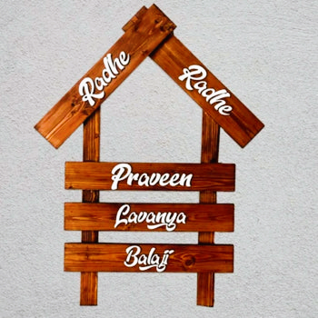 Personalized Family Tree Home Sign | Wooden House Name Plate